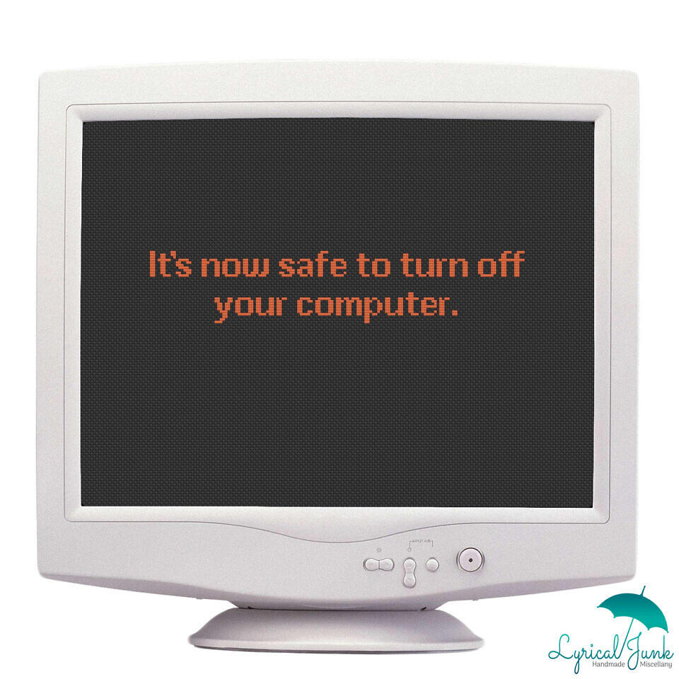 Cross Stitch Pattern: Safe Shut Down | Lyrical Junk - Handmade Miscellany
